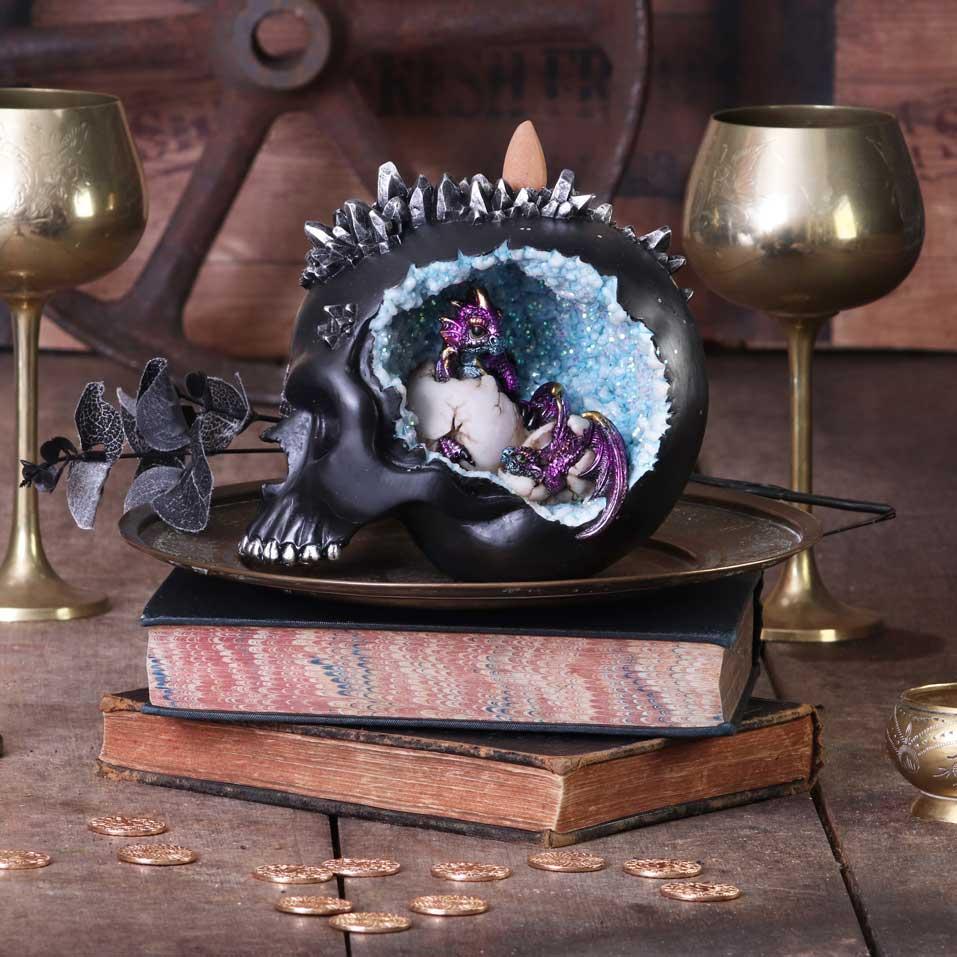 Crystal Hatchlings Backflow Incense Burner 14cm | Gothic Gifts