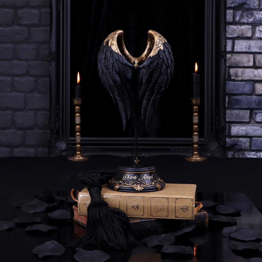 Dark Angel Gothic Fallen Fae Wing Sculpture Figurine | Gothic Gifts
