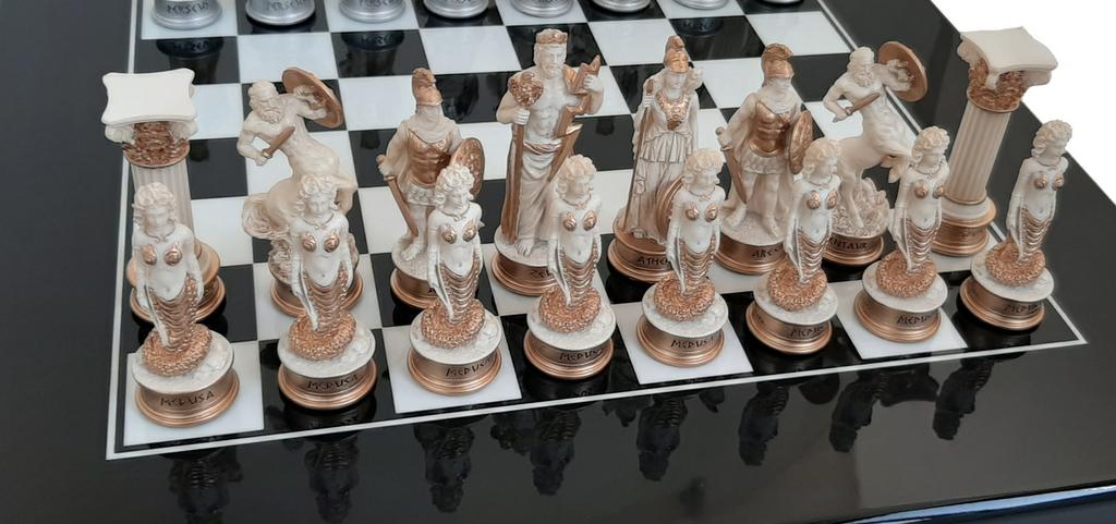 Greek Mythology Chess Set Deluxe | Bronze Gifts