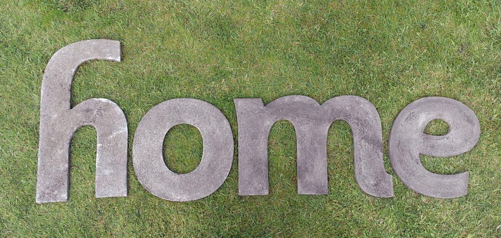 HOME Wall Plaque (Set of Four Large Stone Letters) | Garden Statue Shop