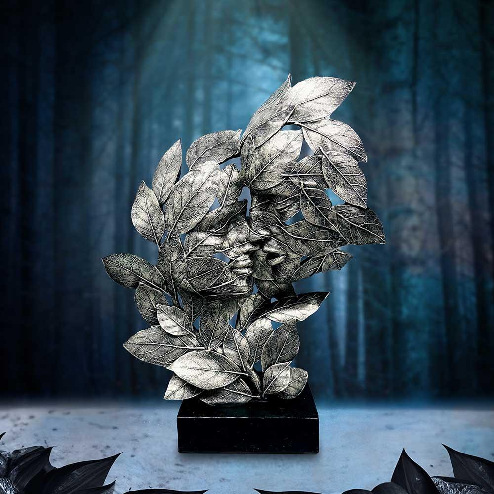 Natural Emotion - Kiss Silver Statue 37cm | Bronze Gifts