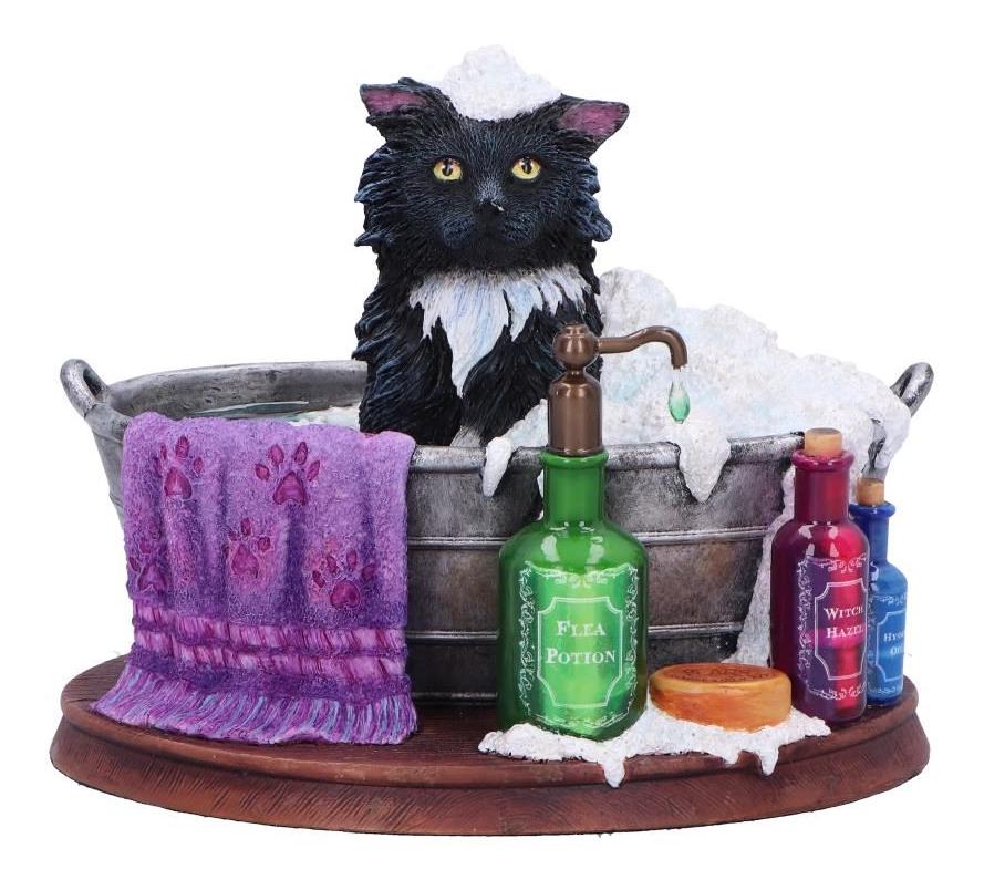 Black Cat Bath Time Figurine by Lisa Parker | Gothic Gifts