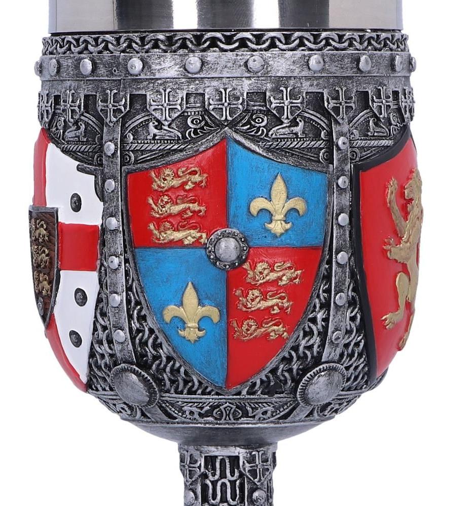 English Three Lions Shield St George Henry IV Wine Goblet | Gothic Gifts
