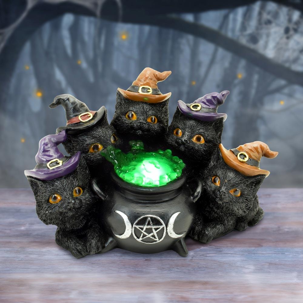 Kindle's Potion Light Up Cats and Cauldron Ornament | Gothic Gifts