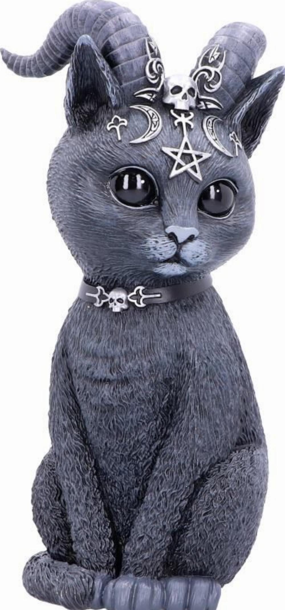 Horned Demon Cat Figurine Large Pawzuph | Gothic Gifts