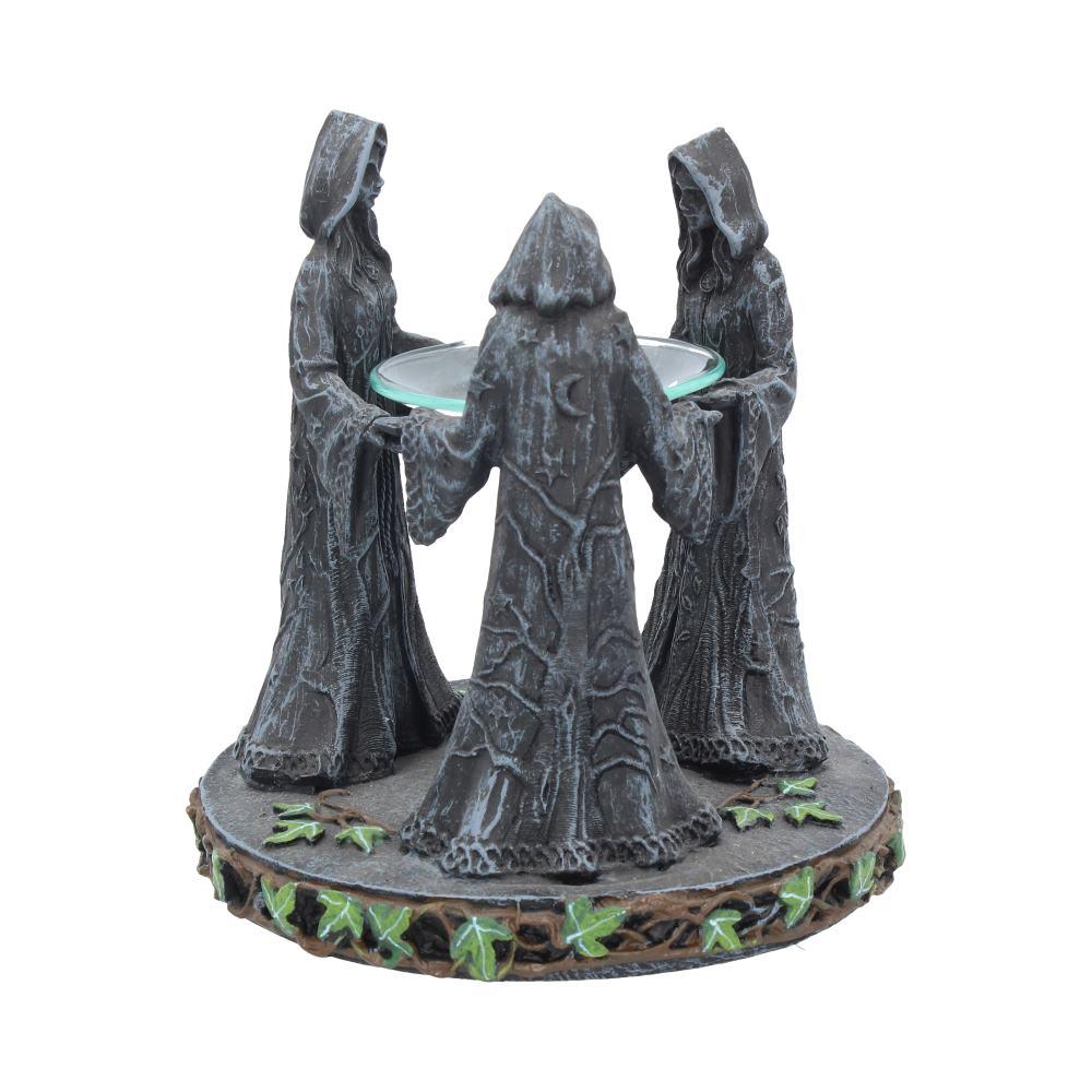 Pagan Magik Circle Triple Moon Oil Burner. (16cm) | Gothic Gifts