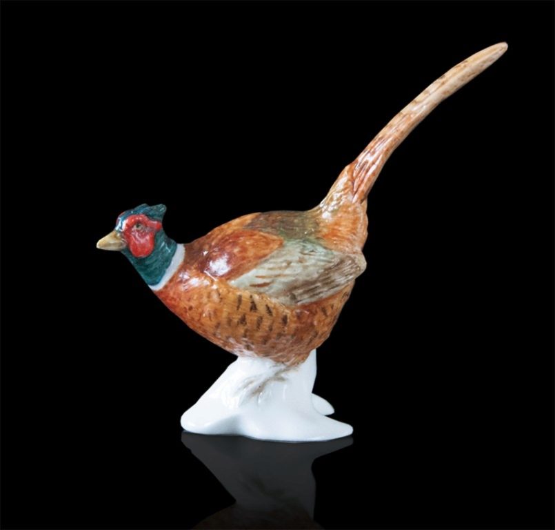 Pheasant Hand Painted Fine Bone China Miniature Figurine | Bronze Gifts