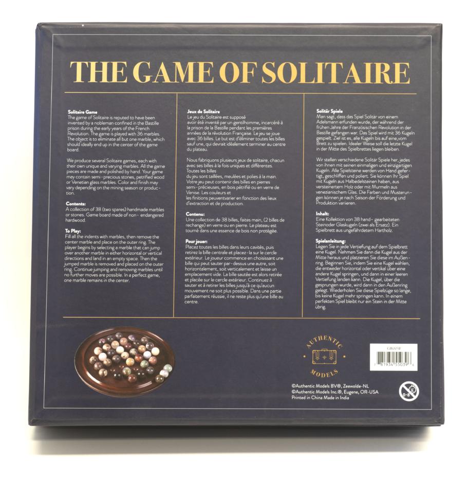 Solitaire Game 20mm, French Finish by Authentic Models | A Gentleman's Bits