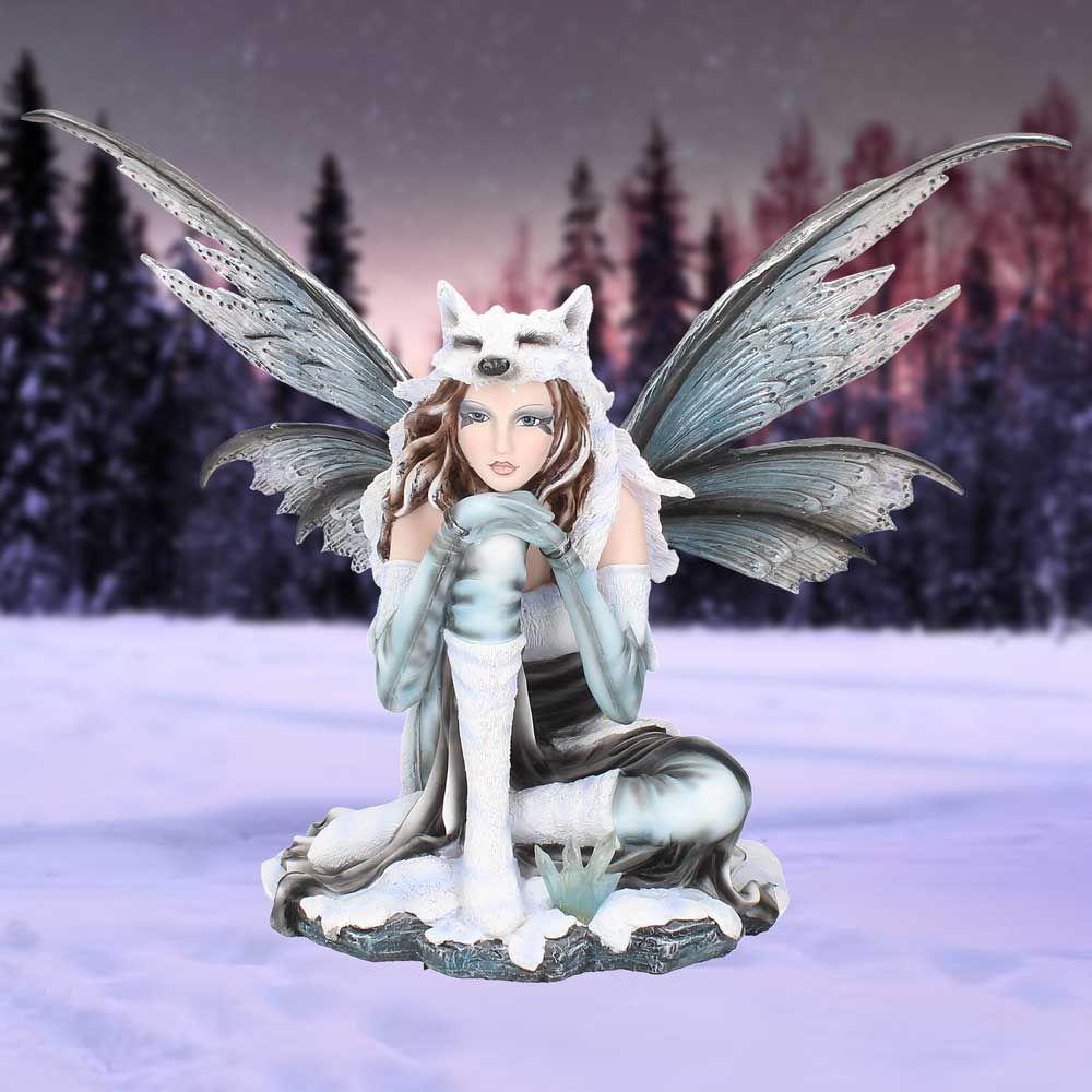 Fae-Lore Winter Wolf Fairy Statue Large 30cm | Gothic Gifts
