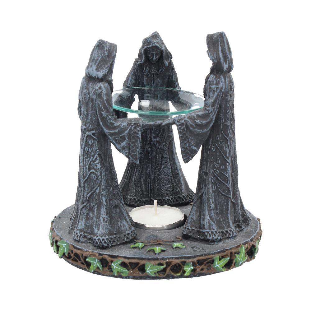 Pagan Magik Circle Triple Moon Oil Burner. (16cm) | Gothic Gifts