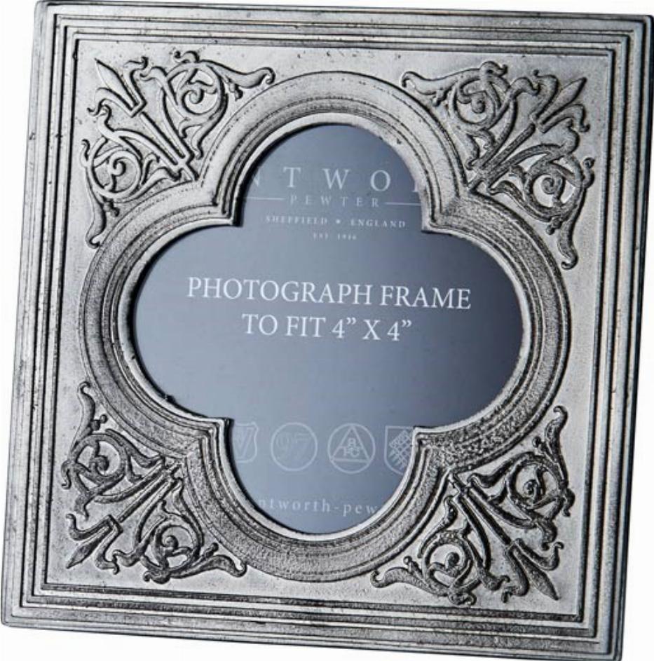 Small Medieval Antique Finish Cast Pewter 4"x4" Picture Frame ...