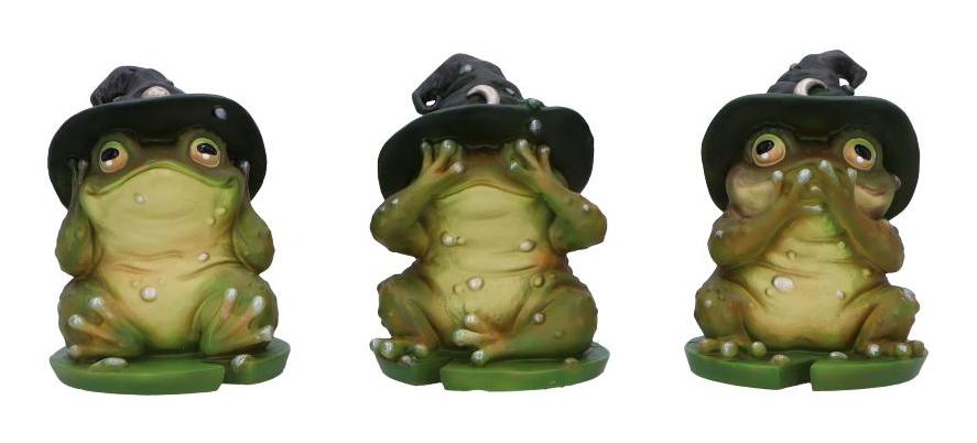 Three Wise Wizard Toad Figurines | Gothic Gifts