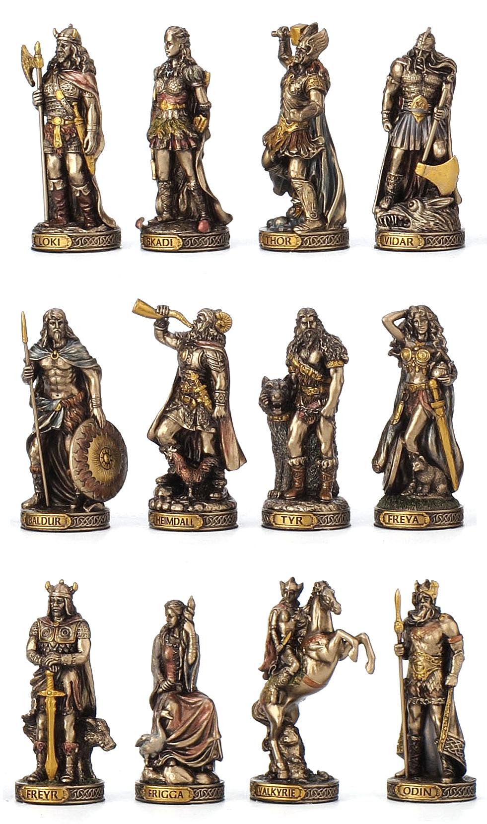 Bronze Norse Mythology Miniature Statue Set Veronese Design | Bronze Gifts
