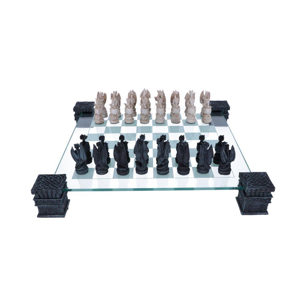 Dragon Chess Set with Corner Towers 43cm | Gothic Gifts