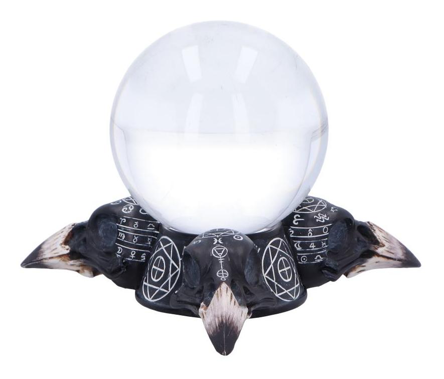 Gothic Raven Crystal Ball and Holder 15cm | Gothic Gifts