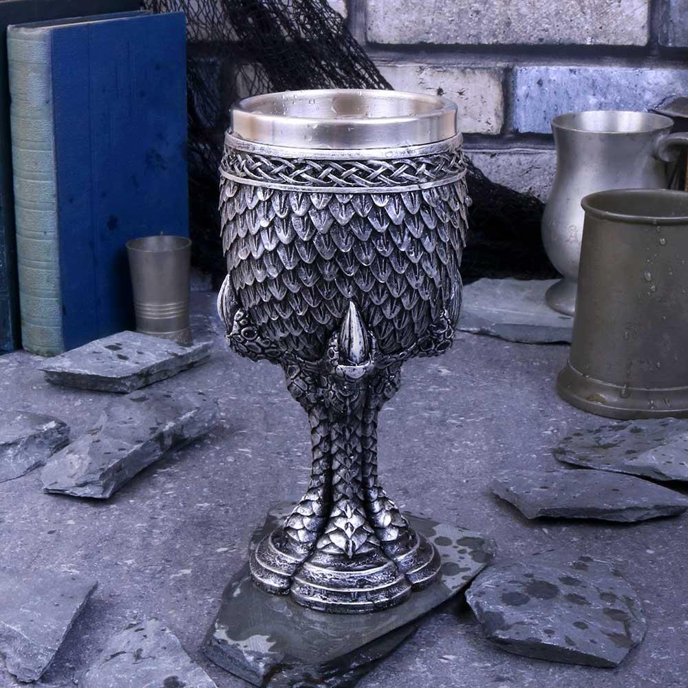 Grey Scale Dragon Claw Goblet | Gothic Gifts