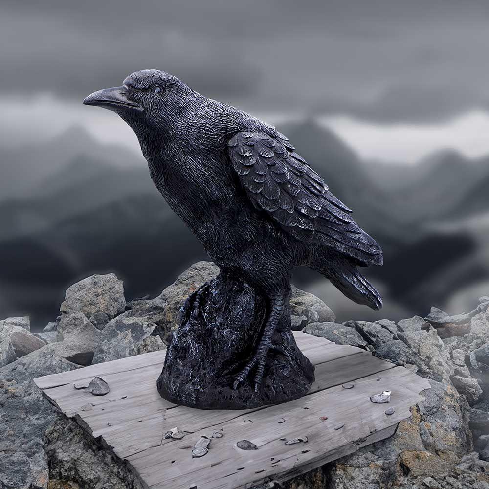 Raven Messenger Figurine 25cm | Gothic Gifts