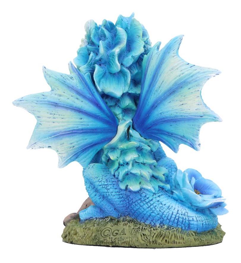 Blue Poppy Flower Dragon Figurine | Gothic Gifts