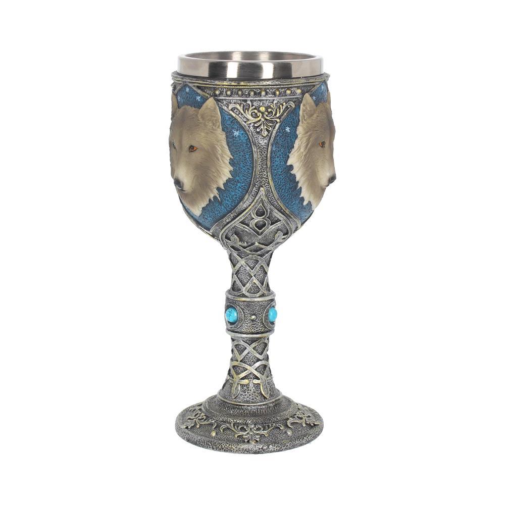 Lone Wolf Grey Animal Goblet 19.5cm | Gothic Gifts