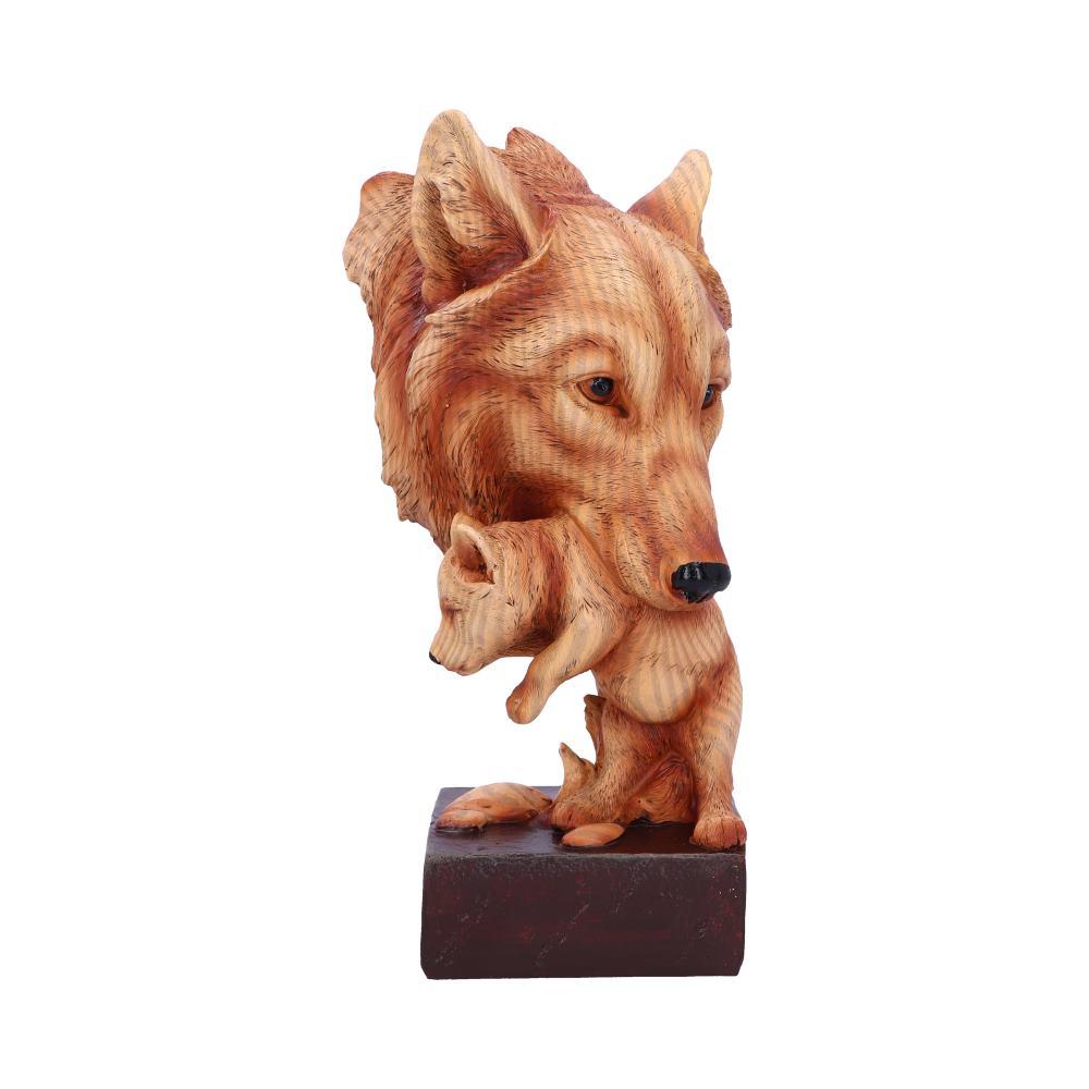 Natural Protection Wolf Mother and Cub Wood Effect Bust | Gothic Gifts