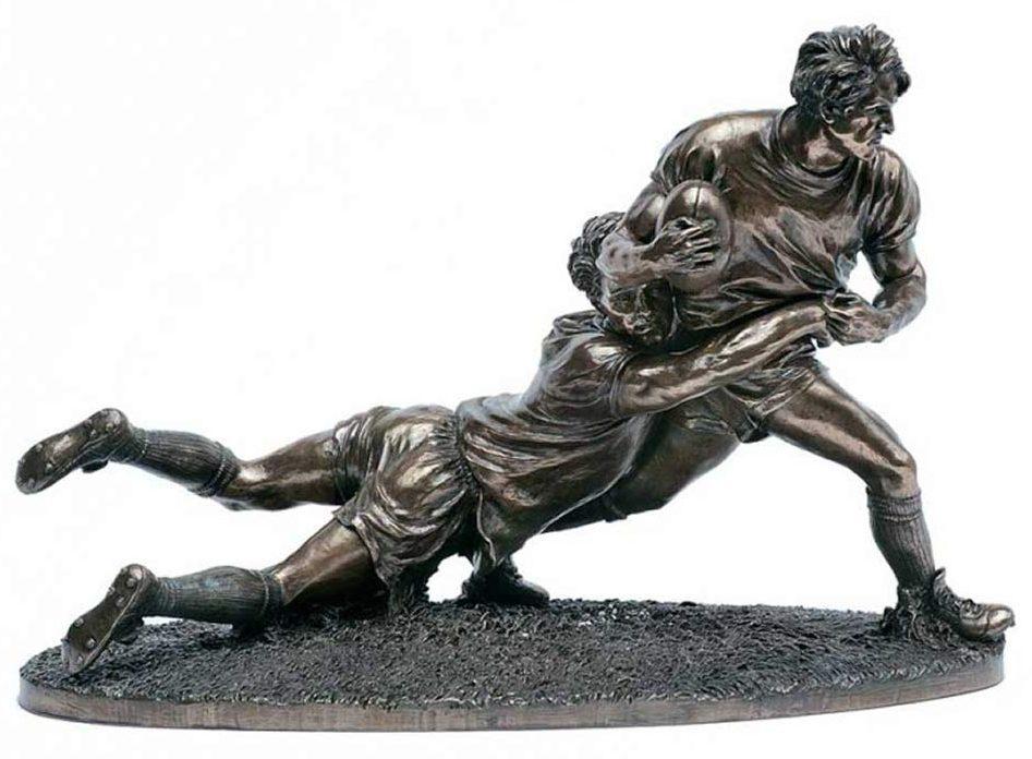 Rugby Players Figurine Large | Bronze Gifts