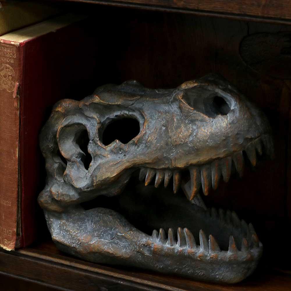 Freestanding Tyrannosaurus Rex Skull Figurine Ornament | Gothic Gifts
