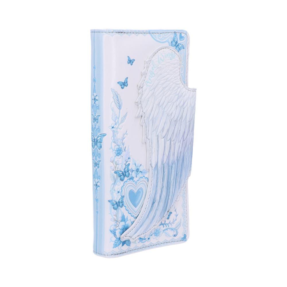 White Angel Wings Embossed Purse 18.5cm | Gothic Gifts