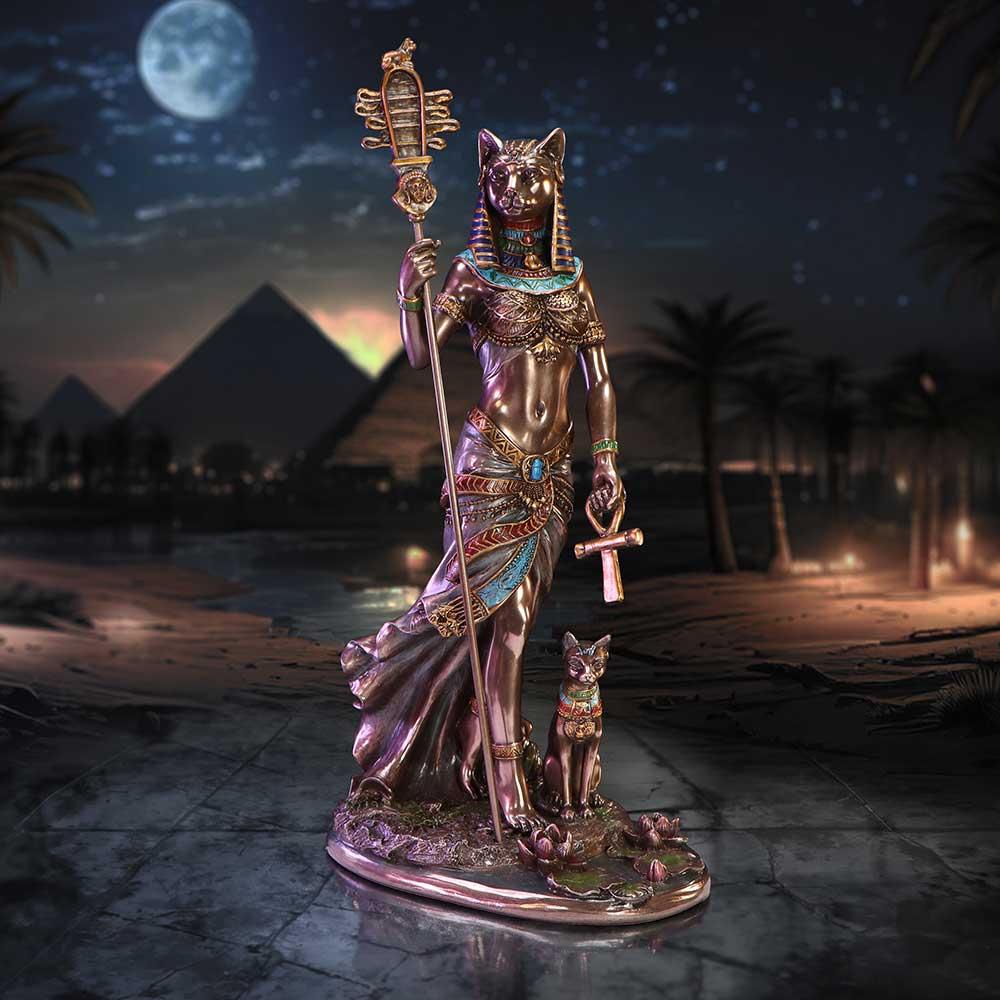 Bastet Goddess of Protection Bronze Figurine | Gothic Gifts