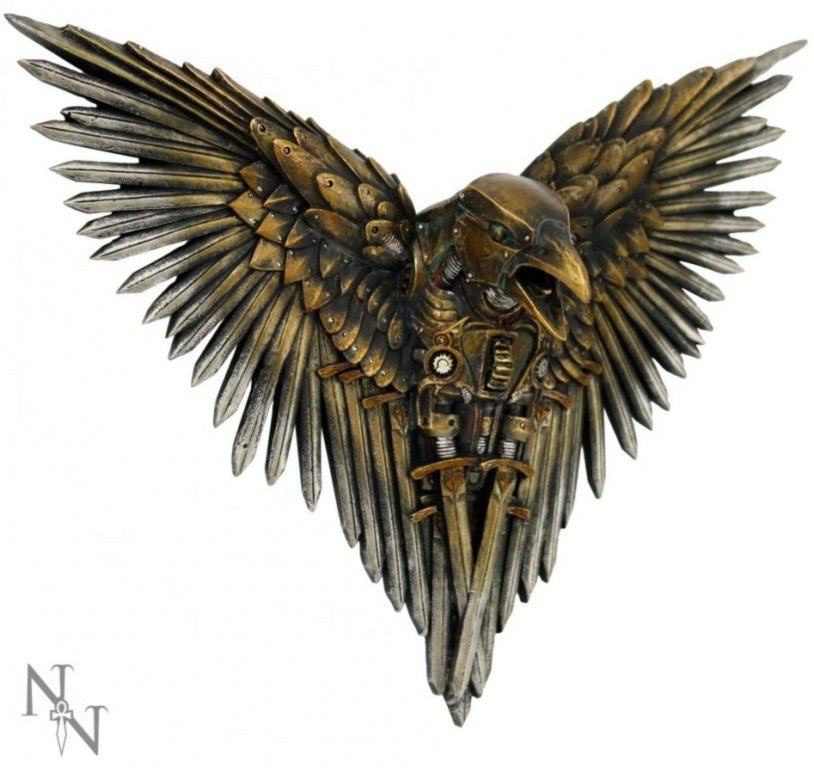 Blade Raven Wall Plaque Bronze 27 Cm | Bronze Gifts