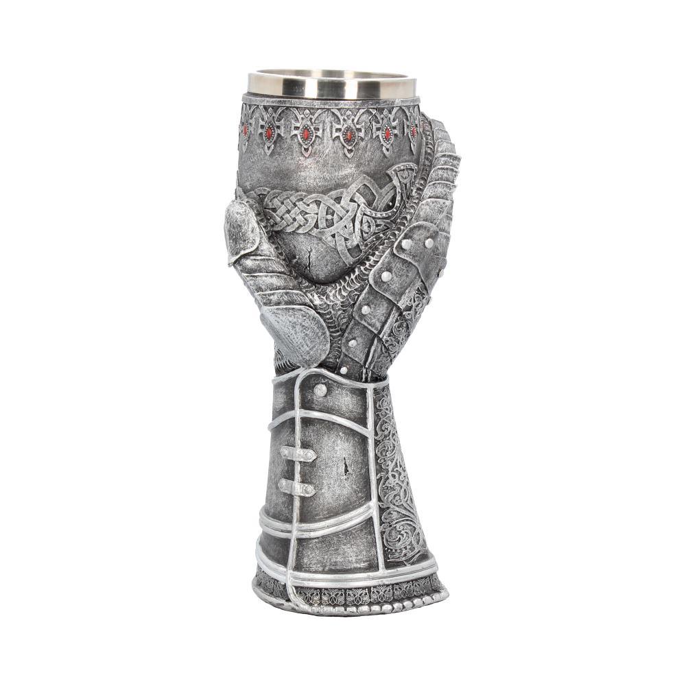 Medieval Knight Gauntlet Wine Goblet Hand Painted | Gothic Gifts