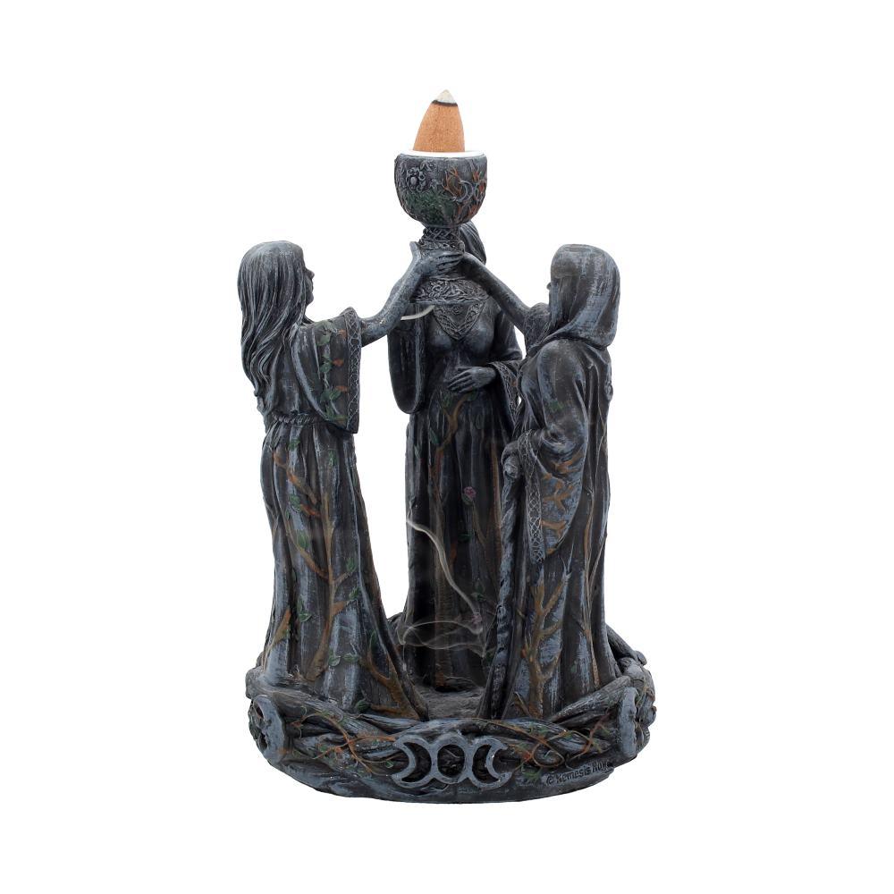Mother Maiden & Crone Backflow Incense Burner 18cm | Gothic Gifts