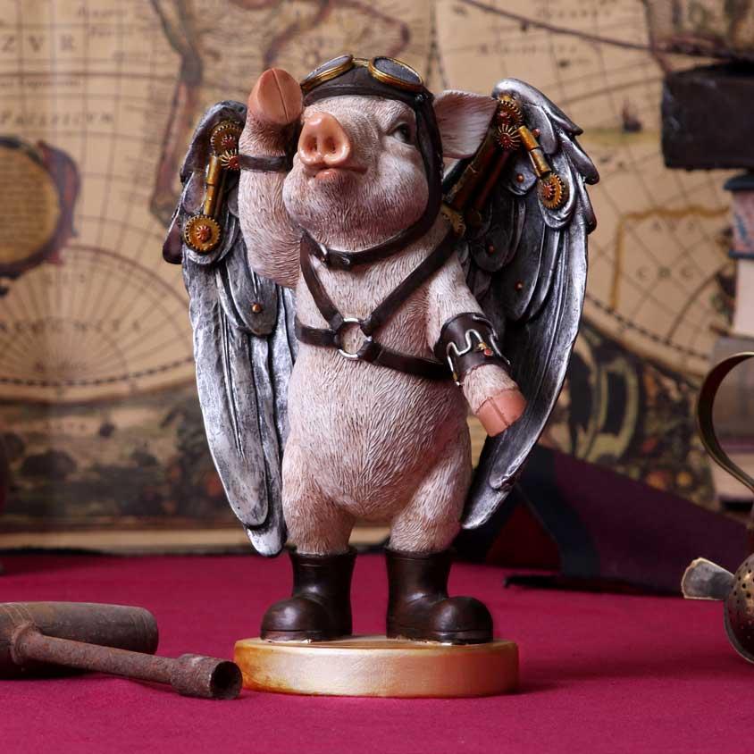 Steampunk Pig Figurine 23cm | Gothic Gifts