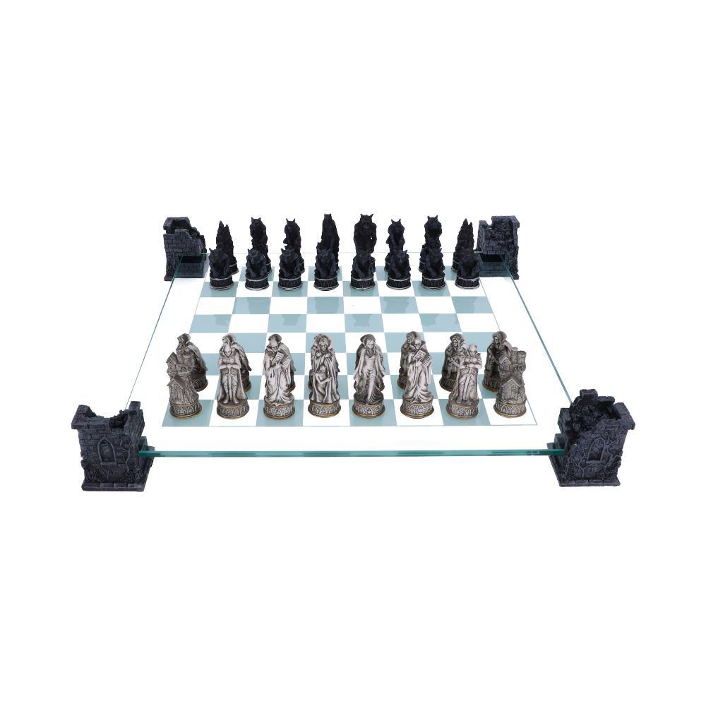 Raised Fantasy Vampire & Werewolf Chess Set With Corner Towers 43cm ...