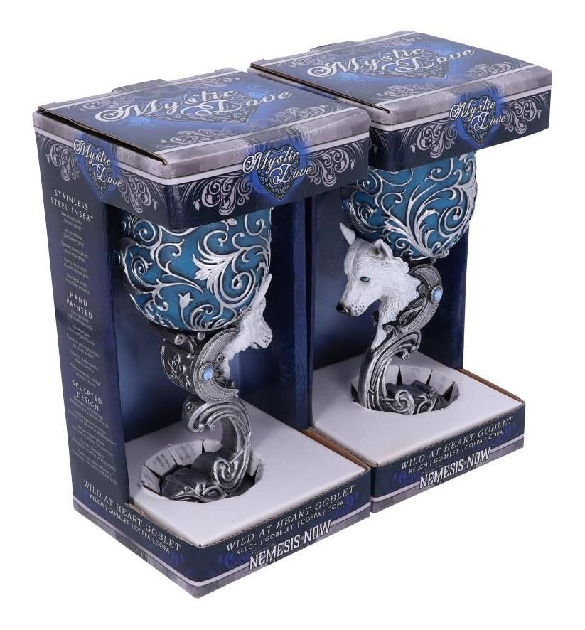 Wild at Heart Twin Wolf Heart Set of Two Goblets | Gothic Gifts