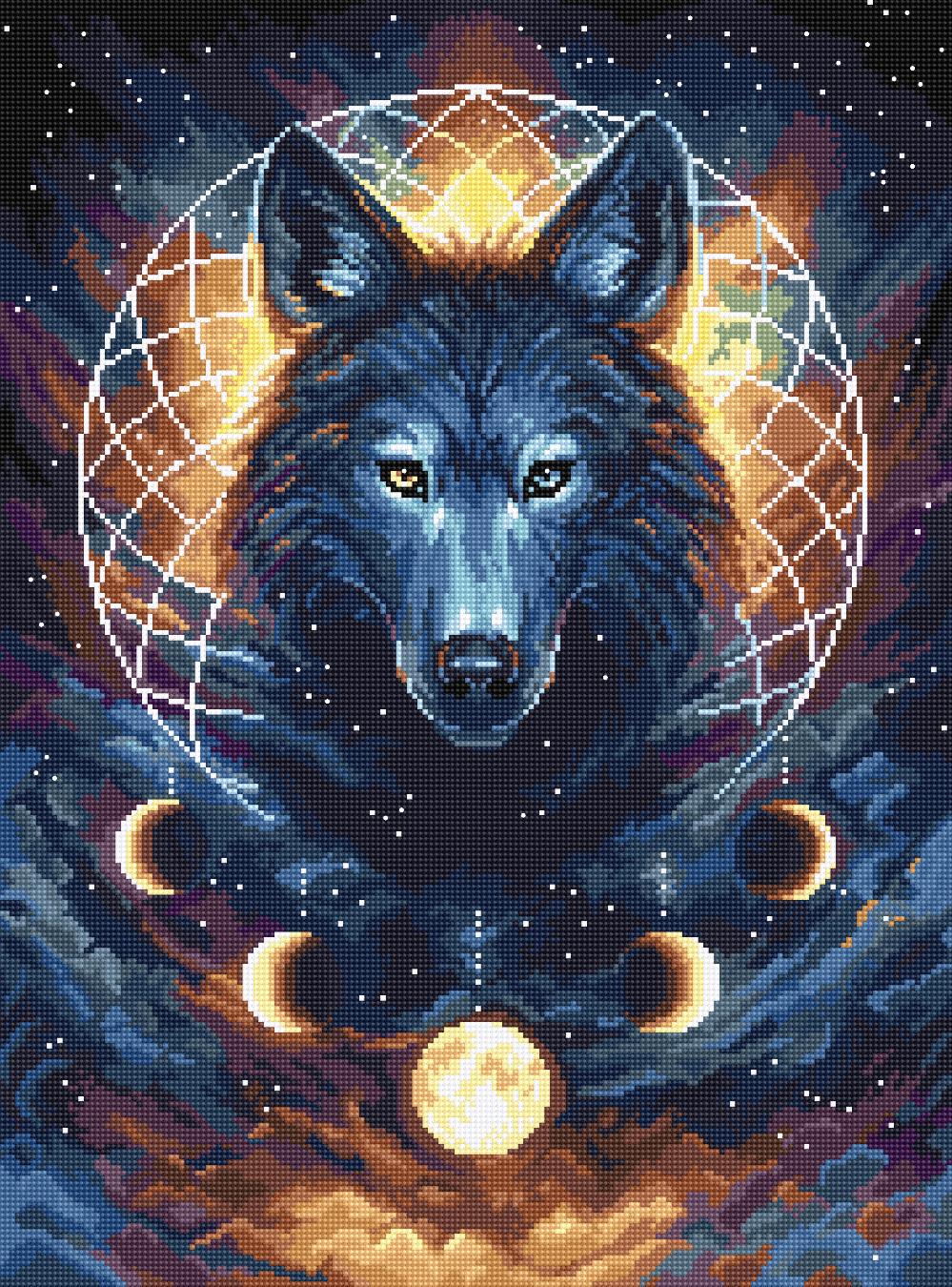 Dream Catcher Wolf Cross-Stitch Kit by Letistitch (L8069) | Stitch Shop