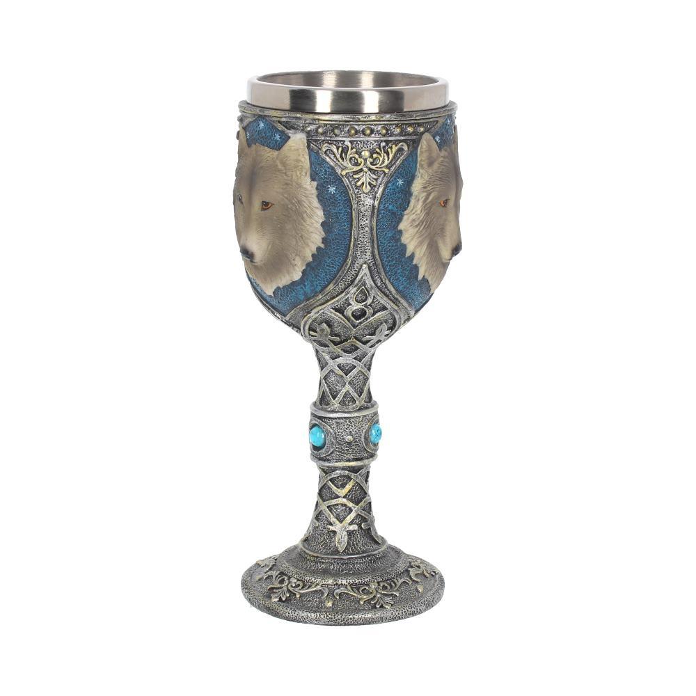 Lone Wolf Grey Animal Goblet 19.5cm | Gothic Gifts