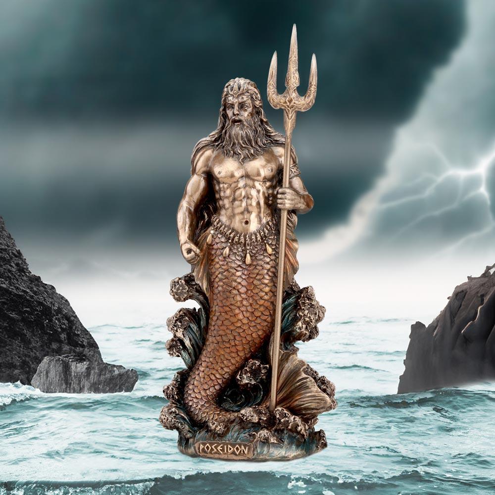 Poseidon God of the Sea Medium Bronze Figurine | Bronze Gifts