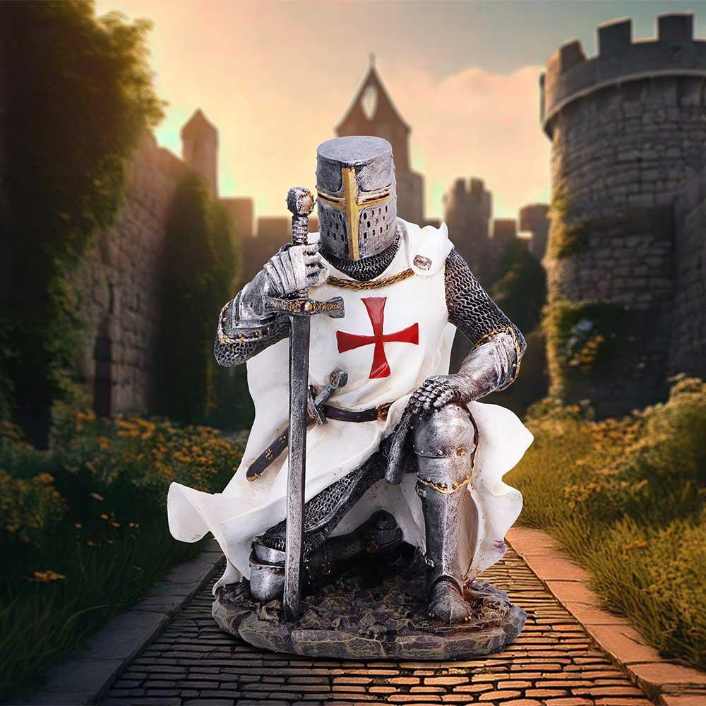 Crusader Knight Kneeling Figurine | Gothic Gifts