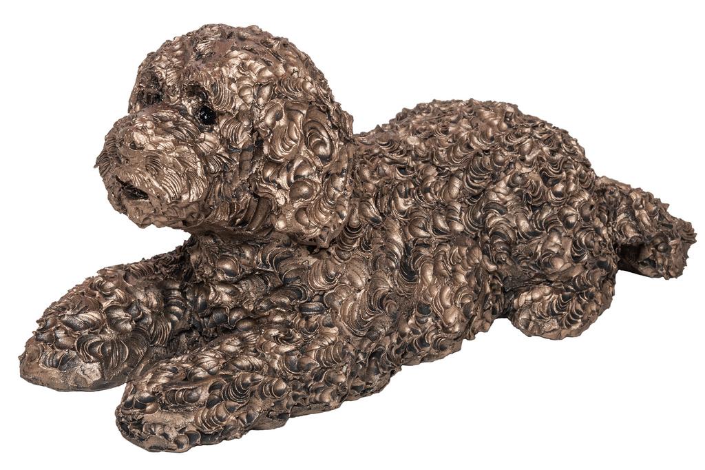Teddy the Labradoodle Sitting Bronze Sculpture (Frith) | Bronze Gifts