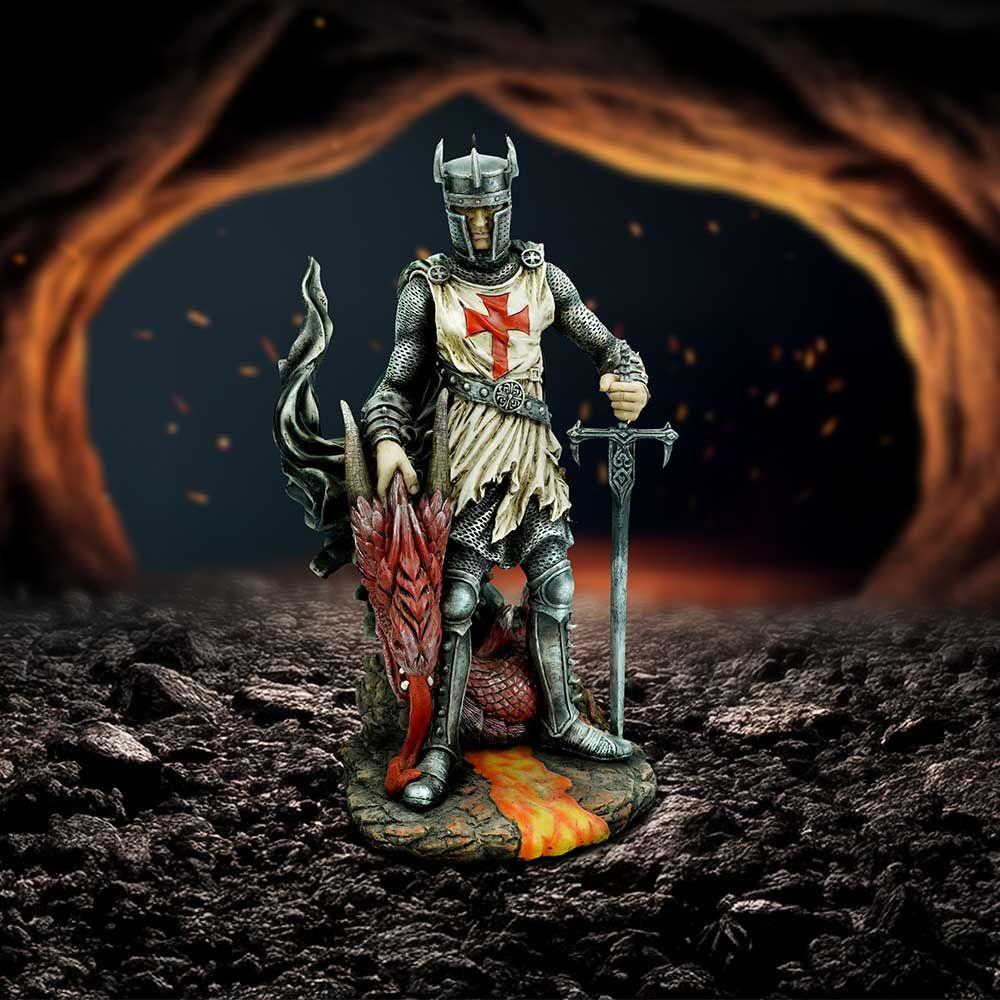 Knight & Dragon Cinders of Glory Large Statue | Gothic Gifts