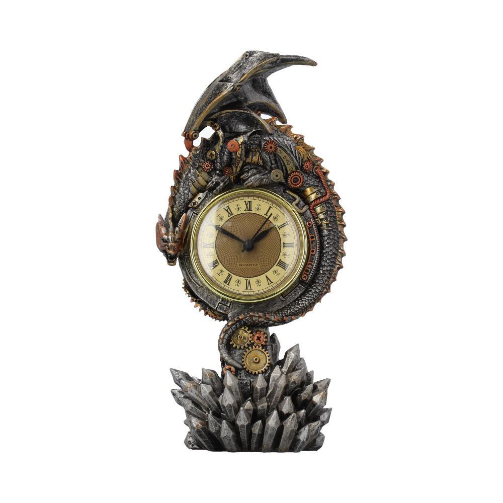 Clockwork Reign Steampunk Dragon Mantel Clock | Gothic Gifts