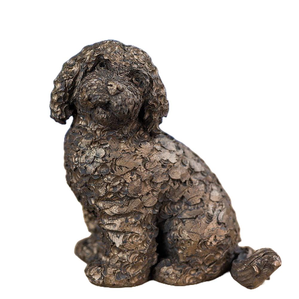 Jasper the Cockapoo Sitting Bronze Sculpture (Frith) 14 Cm | Bronze Gifts