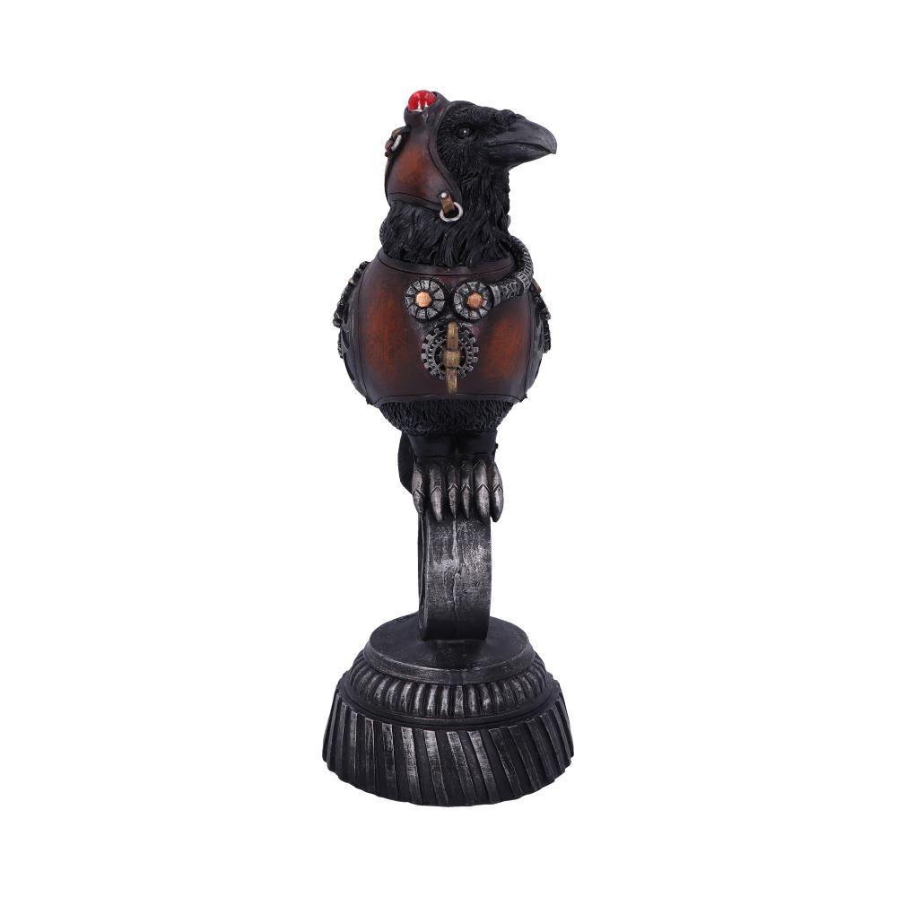 Steampunk Rivet Raven Mechanical Bird Figurine | Gothic Gifts