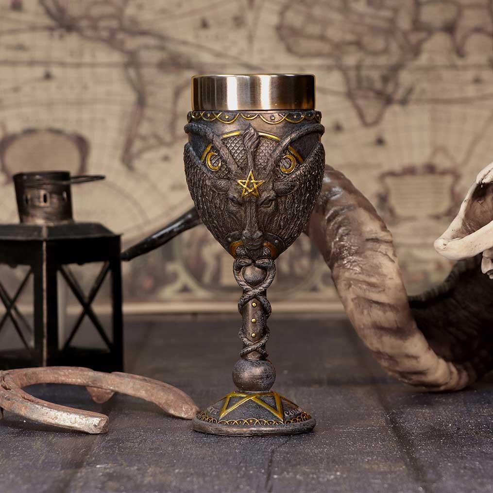 Baphomet Goblet Goat God Deity Wine Glass | Gothic Gifts