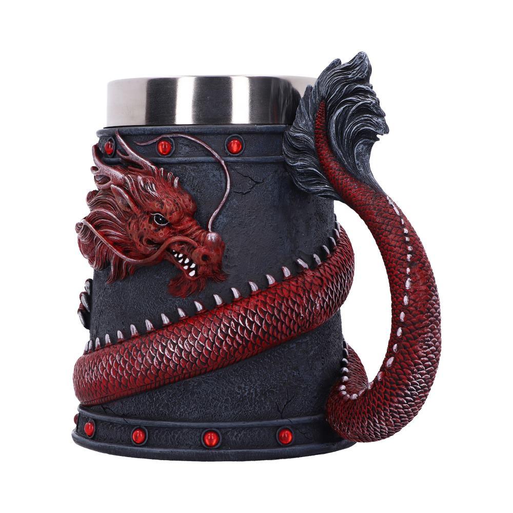 Dragon Coil Tankard Red 16cm | Gothic Gifts