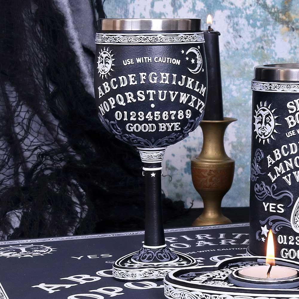 Black and White Spirit Board Goblet Glass | Gothic Gifts