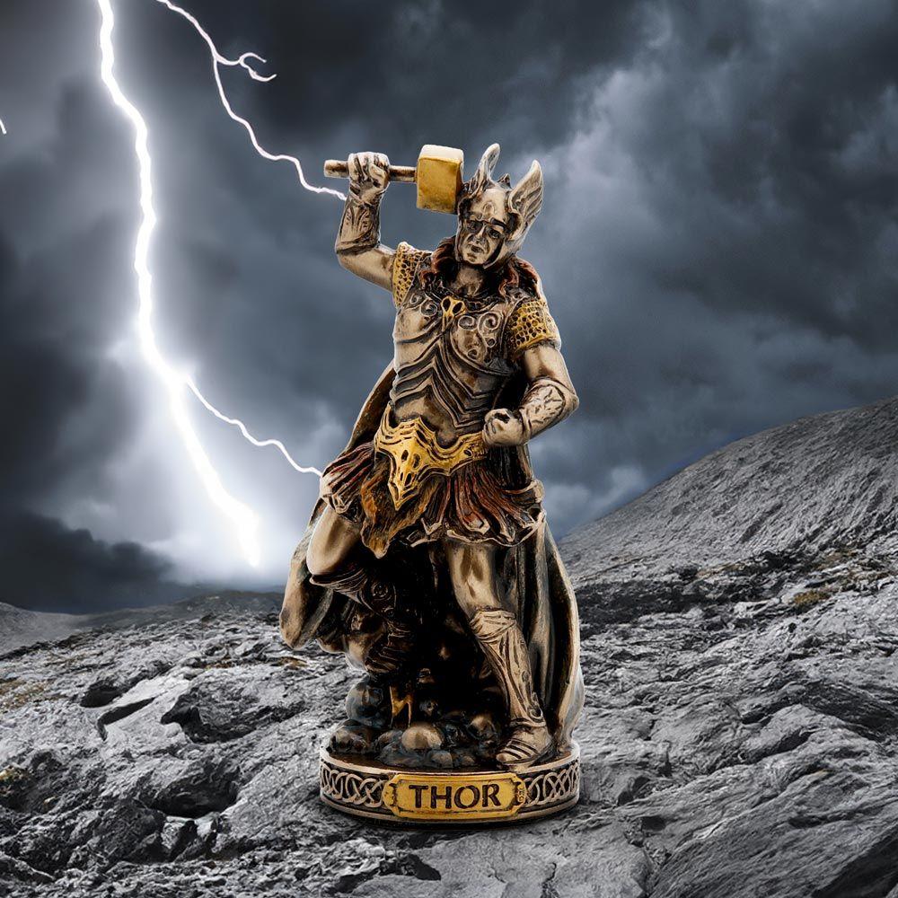 Thor God of Thunder and Lightning (Mini) 8.5cm Bronze Figurine | Bronze ...