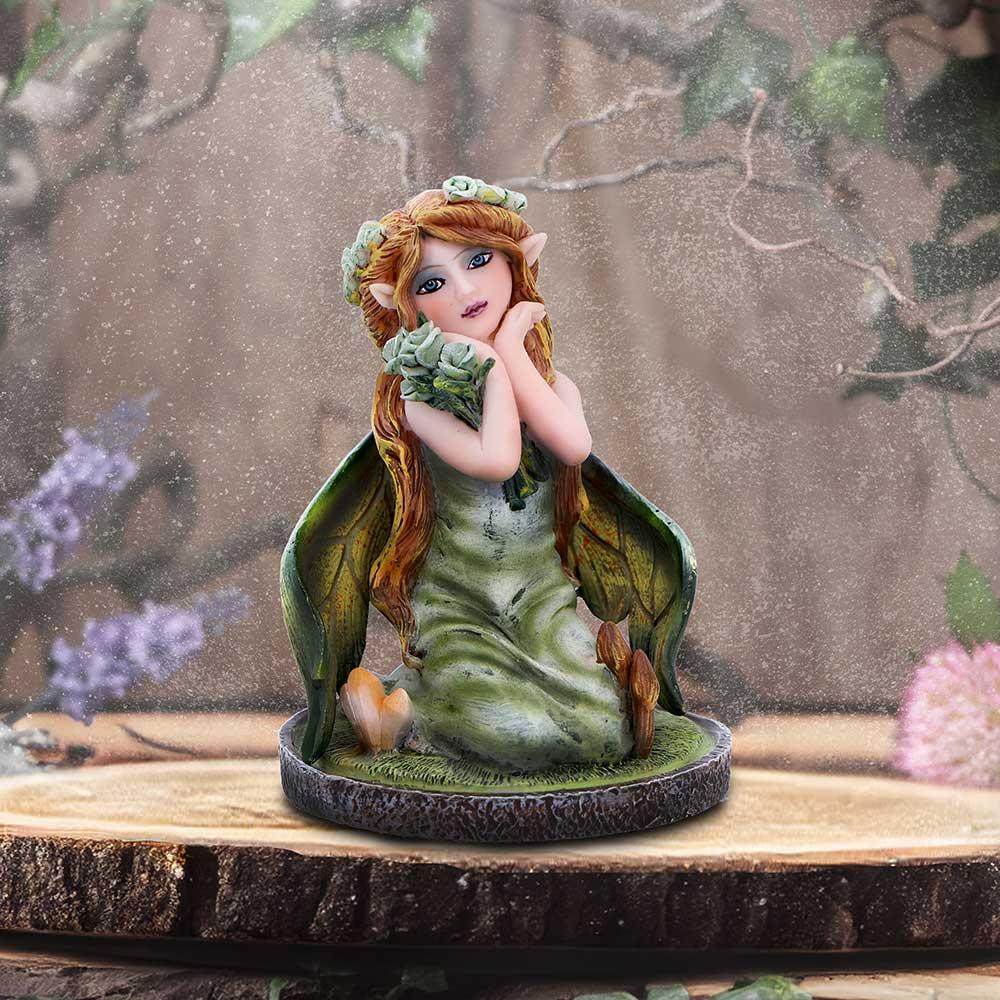 Clover Green Crystal Fairy Figurine | Gothic Gifts