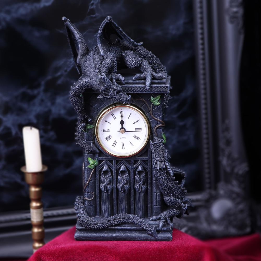 Duelling Dragons Clock Dragon Ivy Mantel Clock | Gothic Gifts