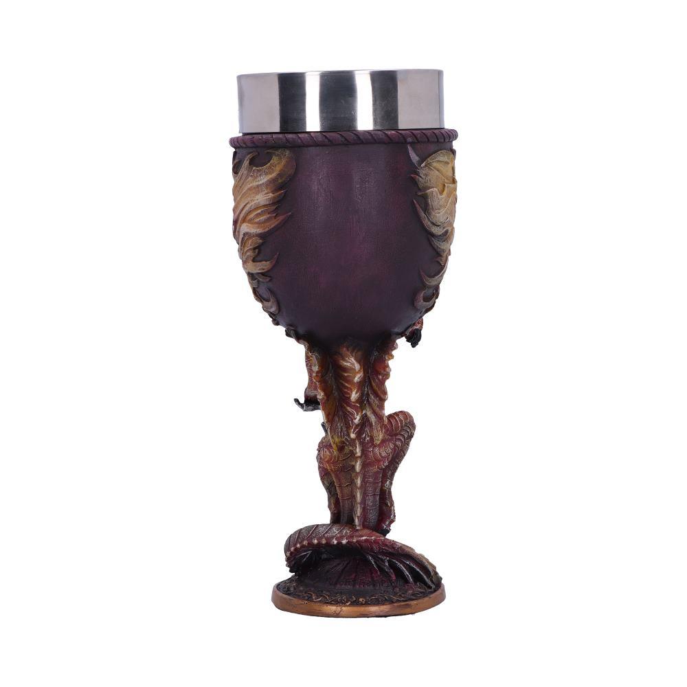 Ruth Thompson Flame Blade Red Fire Dragon Goblet Glass | Gothic Gifts